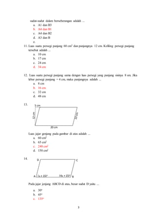 Uas matematika kelas 8 bhanu | DOCX
