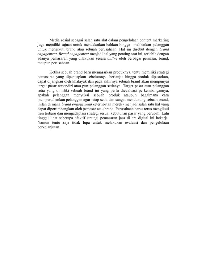 PENTINGNYA CONTENT MARKETING UNTUK MEMBANGUN BRAND ENGAGEMENT | PDF