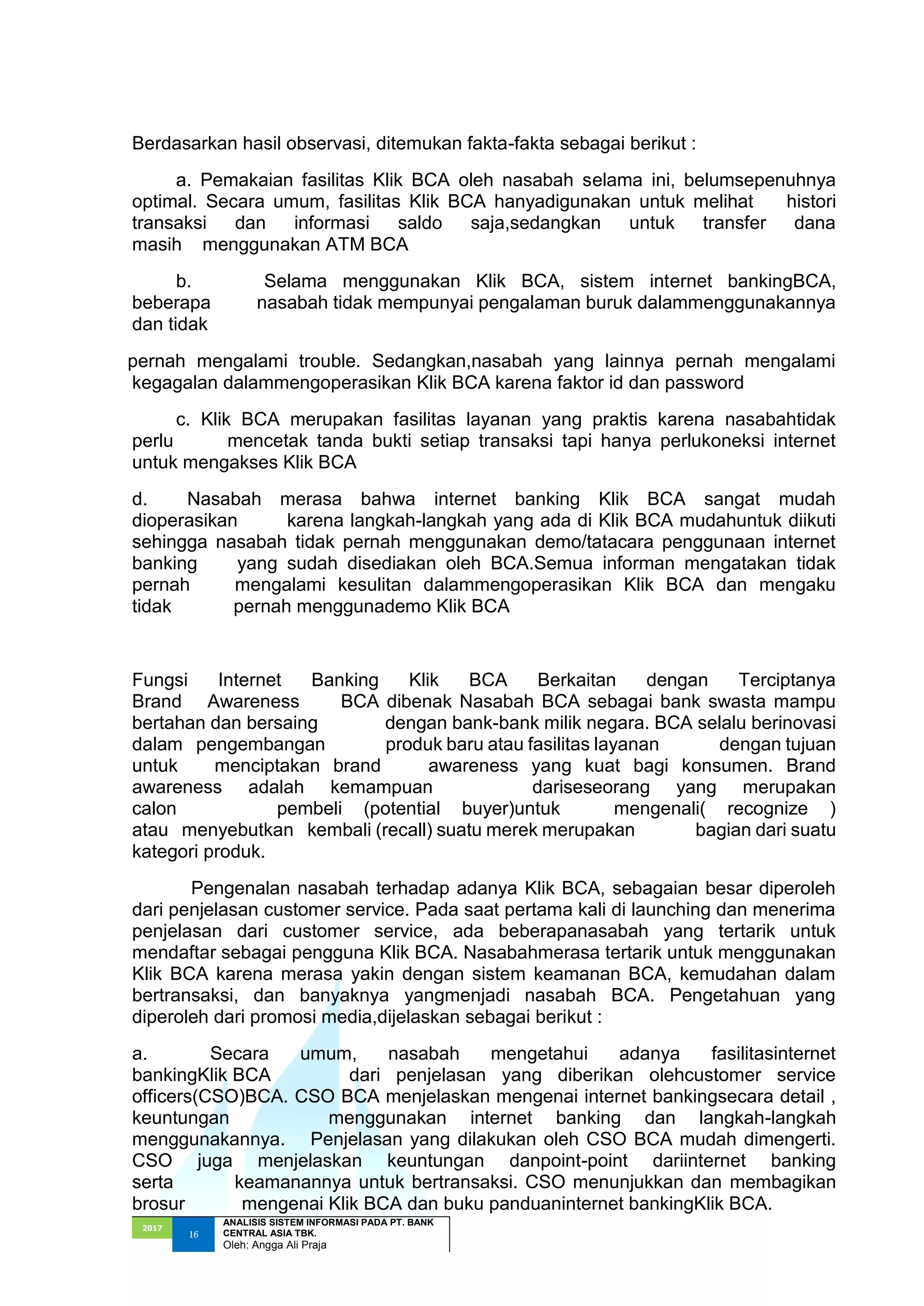 UAS SIM, Angga Ali Praja, Hapzi Ali, Analisis Sistem Informasi pada PT. BCA, Universitas Mercu ...