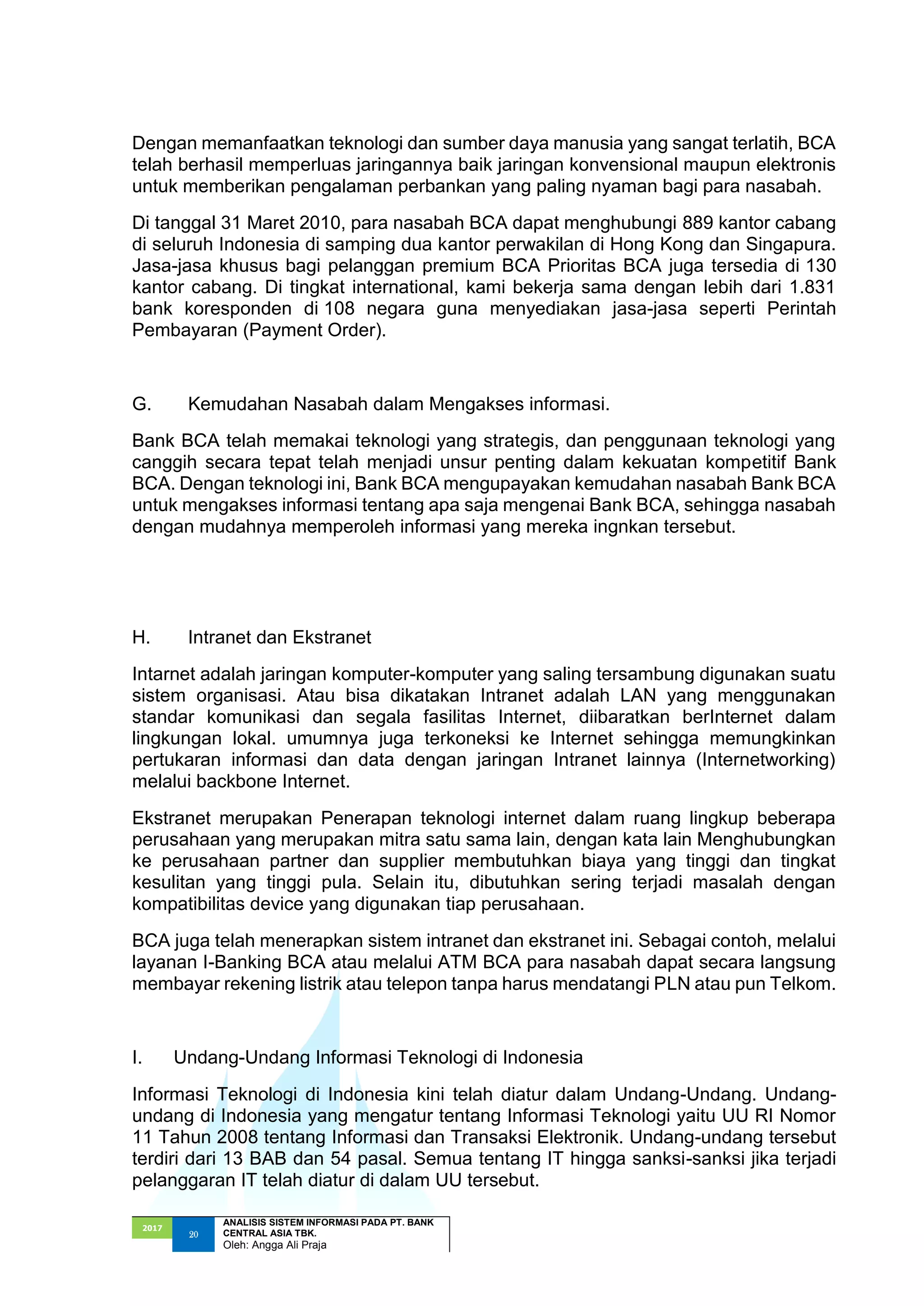 UAS SIM, Angga Ali Praja, Hapzi Ali, Analisis Sistem Informasi pada PT. BCA, Universitas Mercu ...