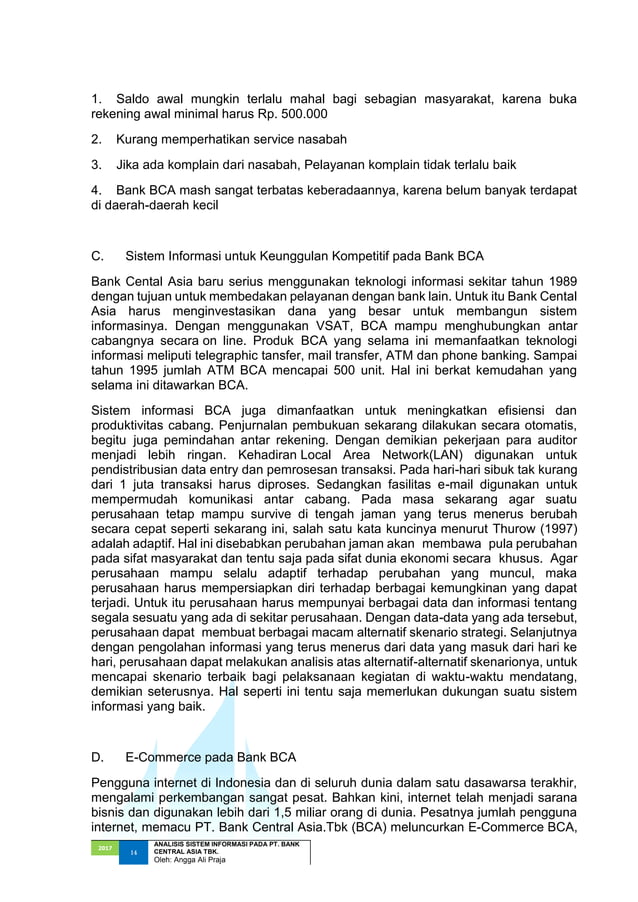 UAS SIM, Angga Ali Praja, Hapzi Ali, Analisis Sistem Informasi pada PT. BCA, Universitas Mercu ...