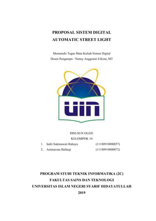 Proposal Automatic Street Light Using LDR (Proposal Lampu Jalan ...