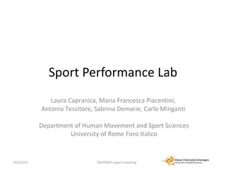 Sport Perfomance Lab | PPT