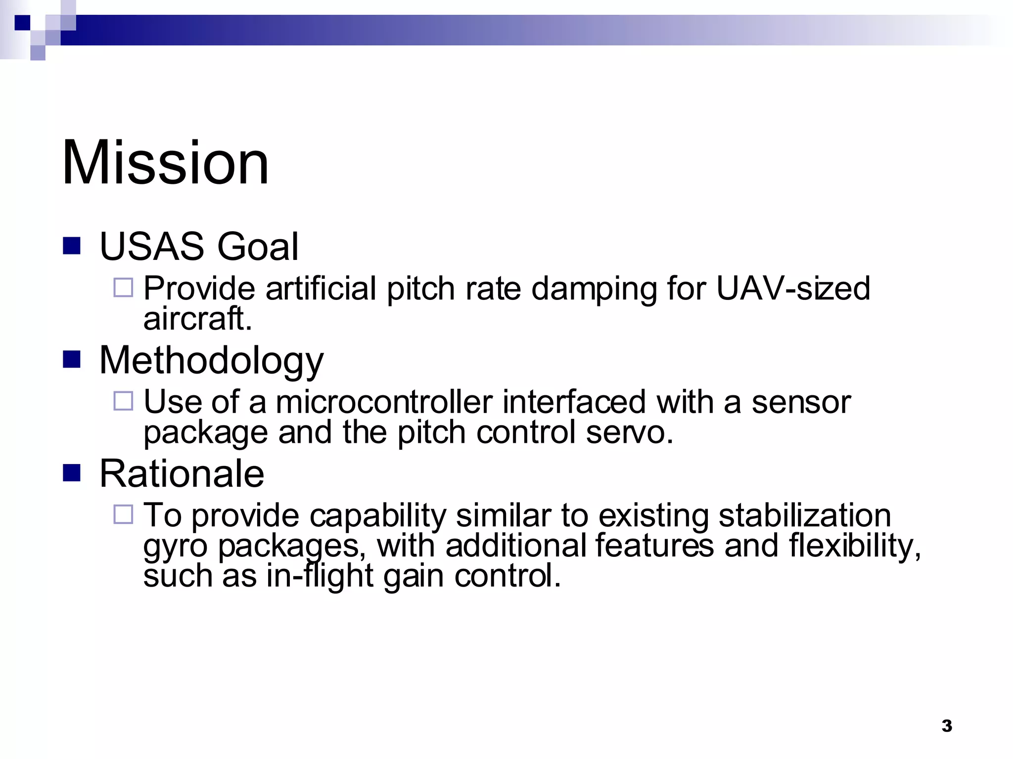 Uav Stability Augmentation System Usas | PPT