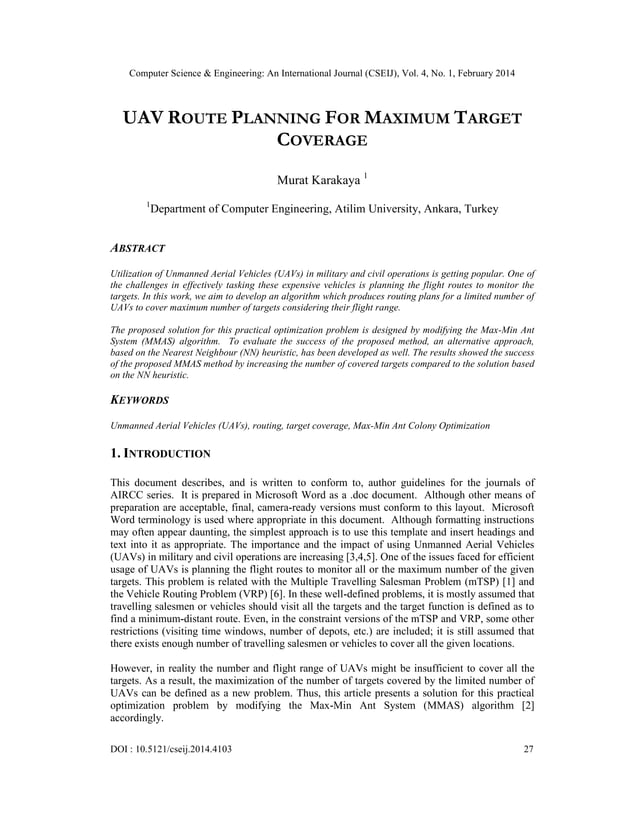 Uav route planning for maximum target coverage | PDF Uav route planning for maximum target coverage | PDF