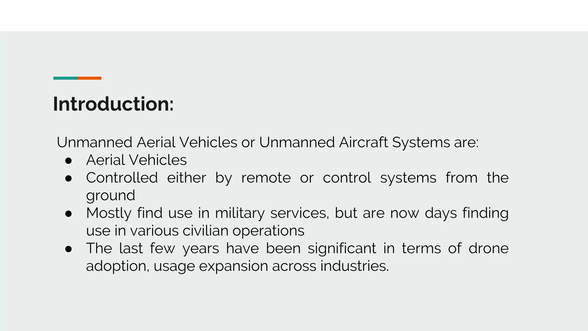 Unmanned Aerial Vehicles Uavs Drones Ppt