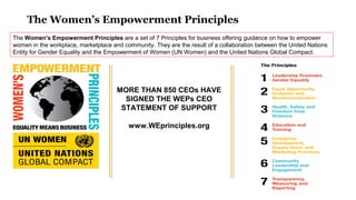 UN Presentation : Women Empowerment Principles | PPT