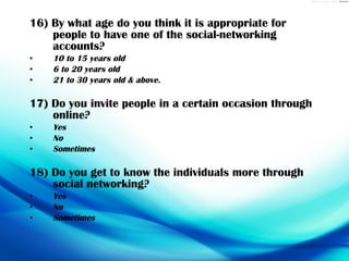 UB 203 Survey | PPT | Social Networking | Internet