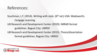 University of Baguio- IMRAD-Format in Research pdf | PDF