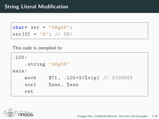 Undefined Behavior: Overview with Examples | PPT