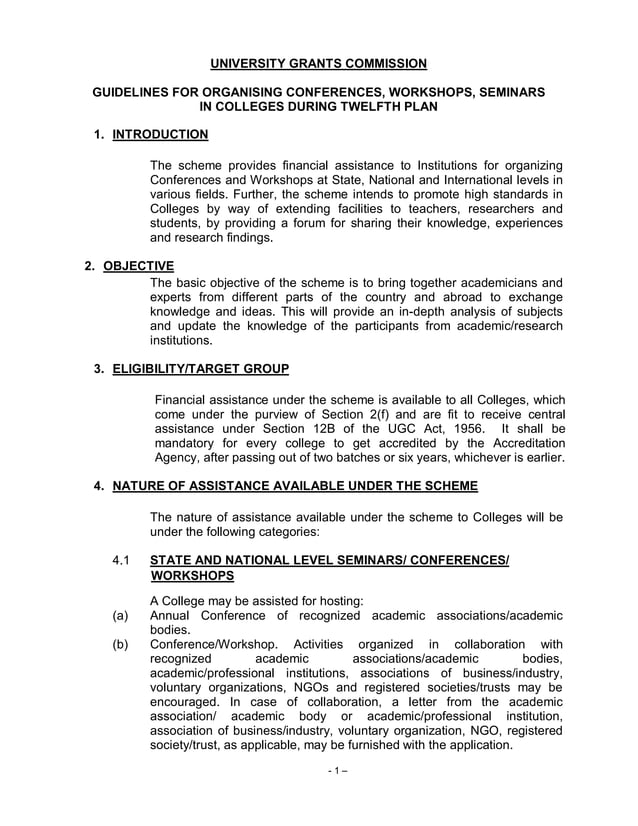 Guidelines for organize workshop & conference & seminar | PDF