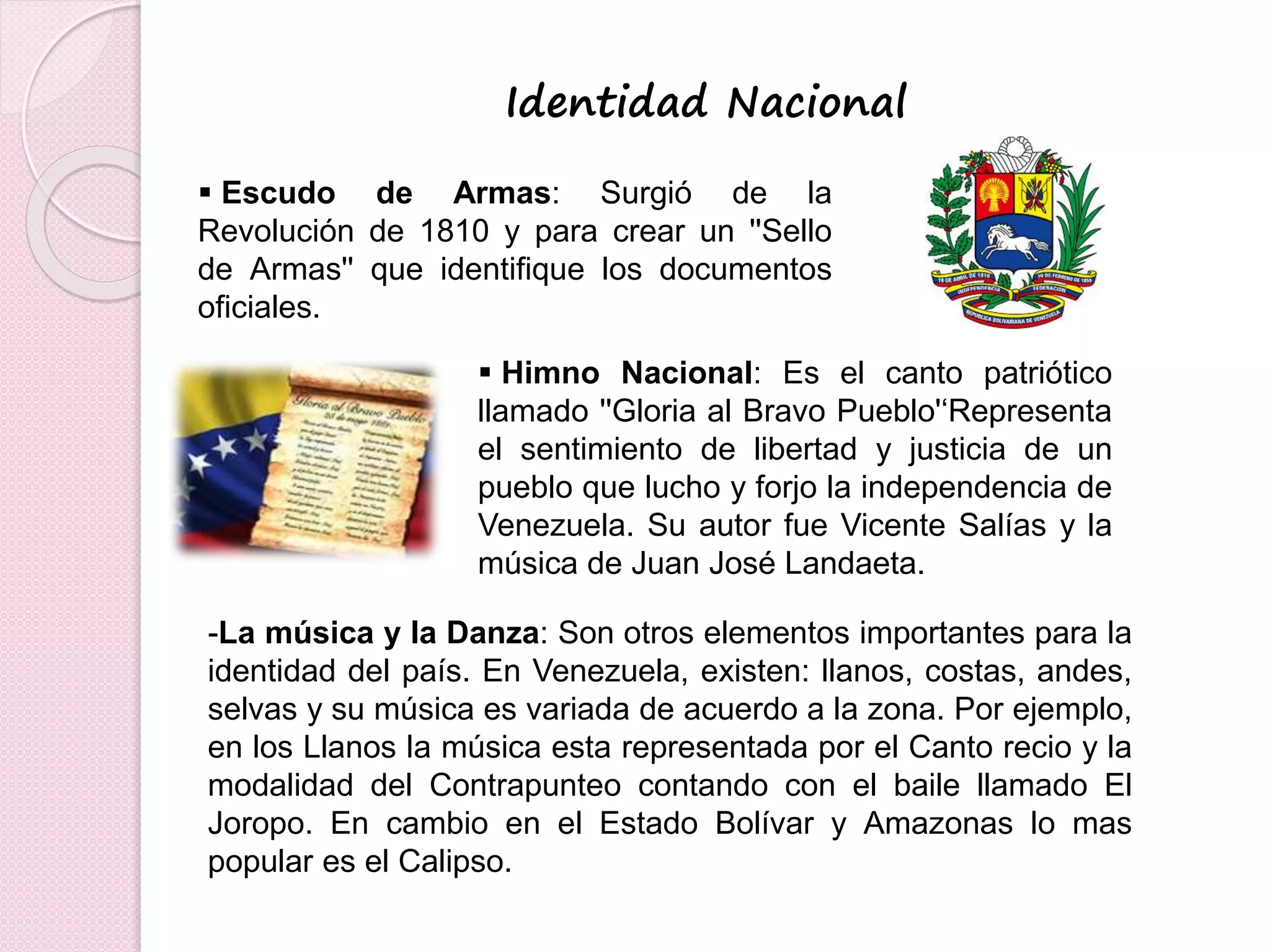 Identidad Nacional Venezolana | PPTX