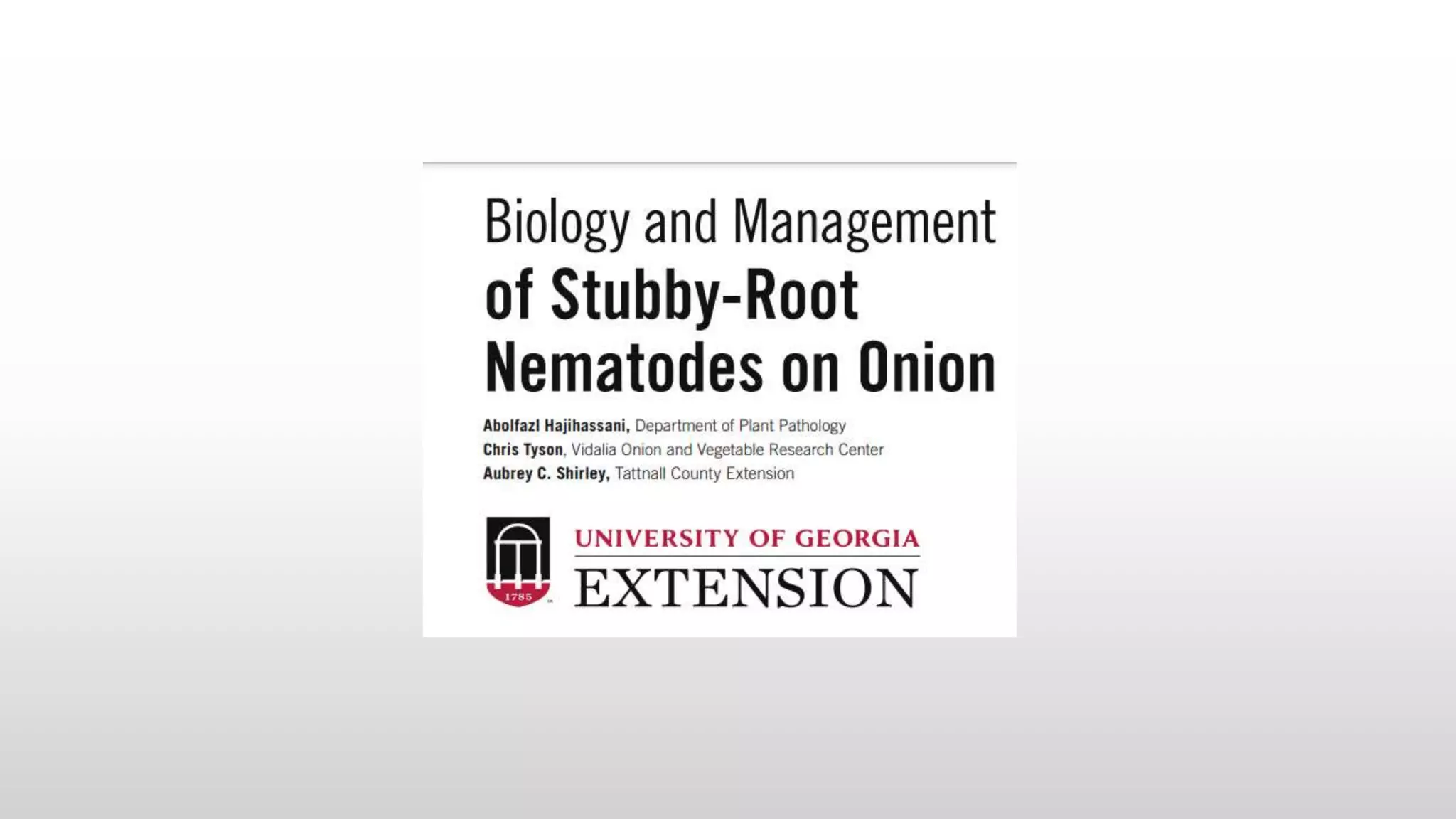 Biology and Management of Stubby-Root Nematodes on Onion | PPTX ...