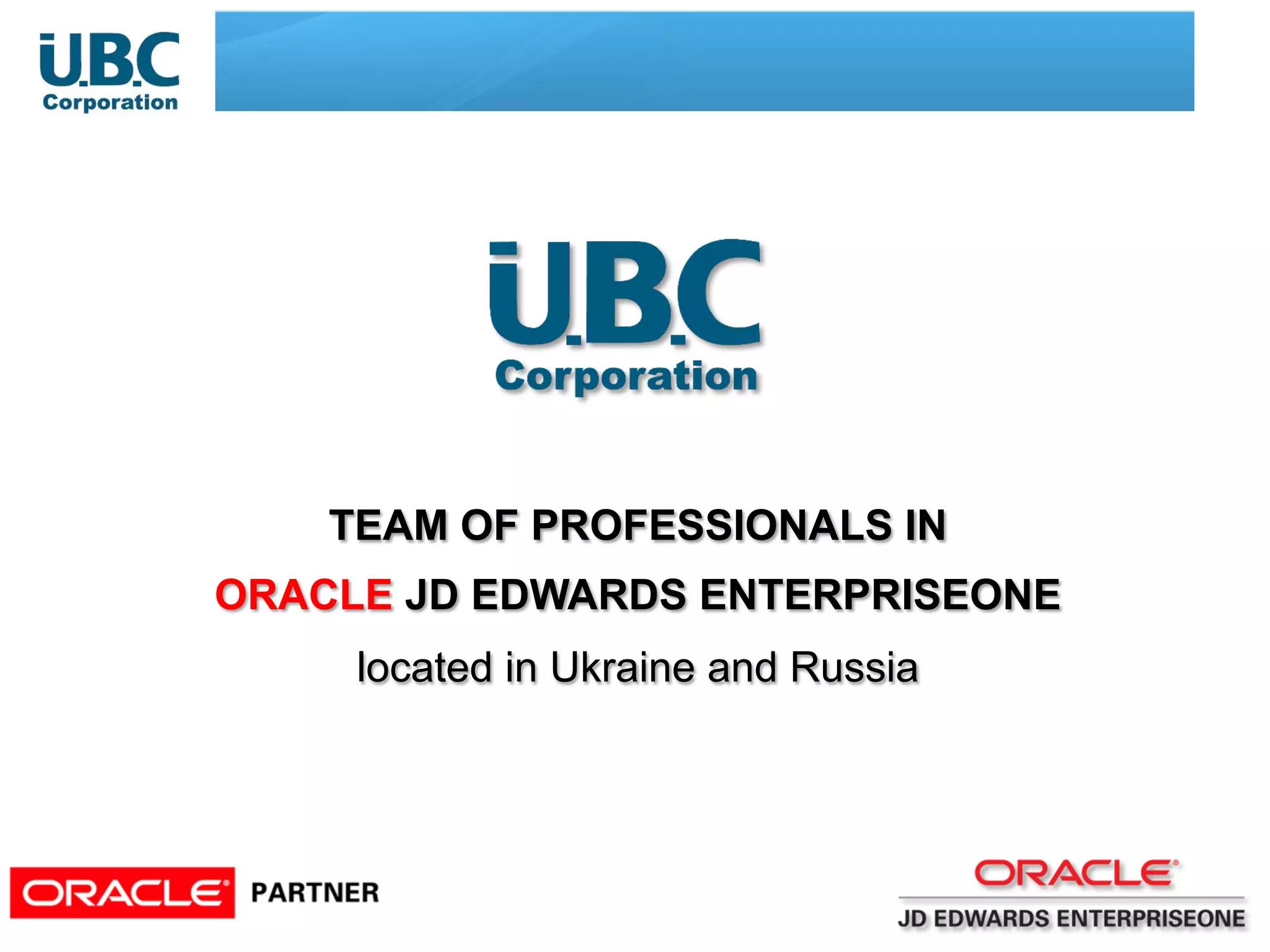 UBC Corporation - A team of professional consultants in JD Edwards | PDF | Management Consulting ...