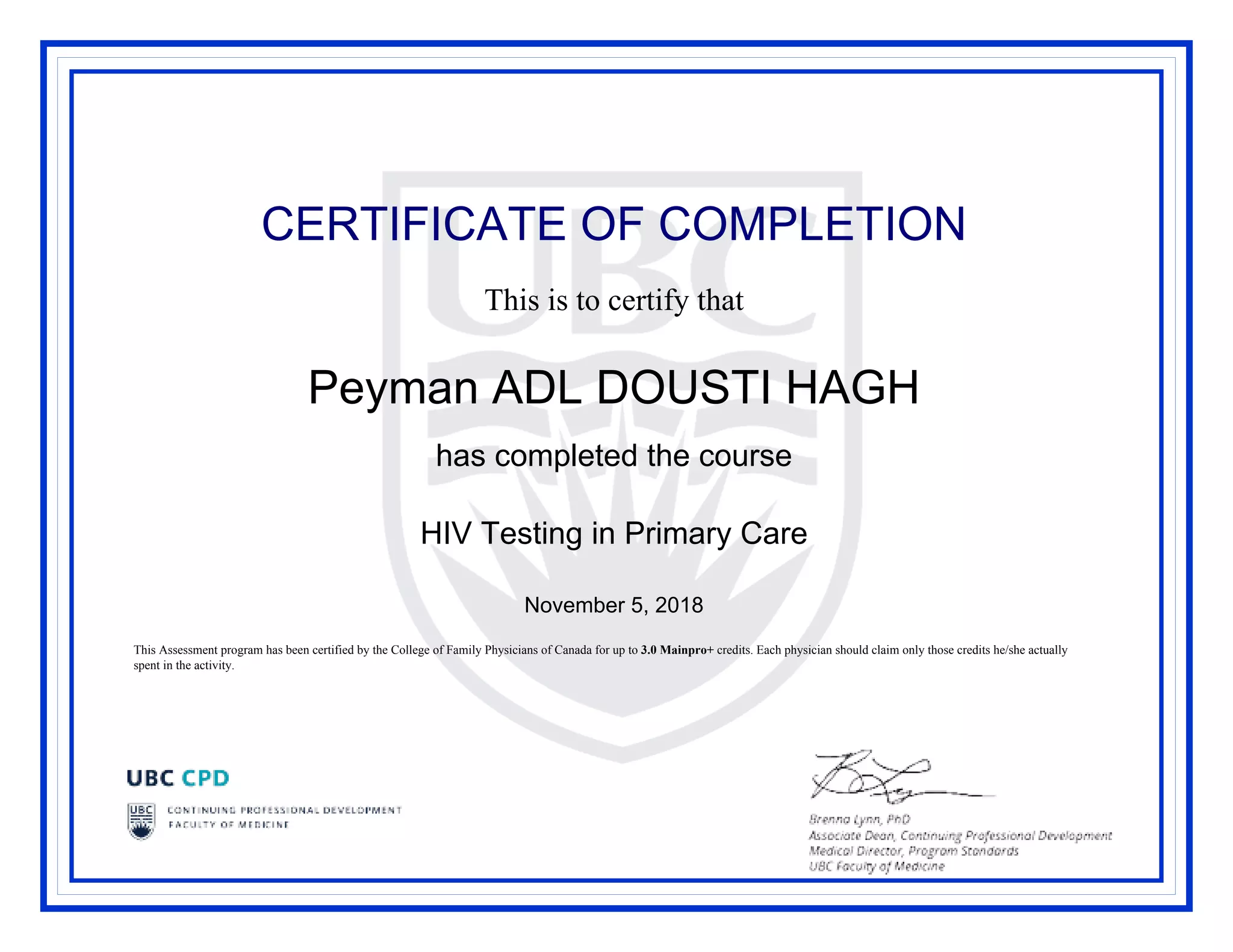 UBC AIDS-Peyman ADL DOUSTI HAGH | PPT
