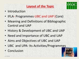 Universal Bibliographic Control and Universal Availability of ...