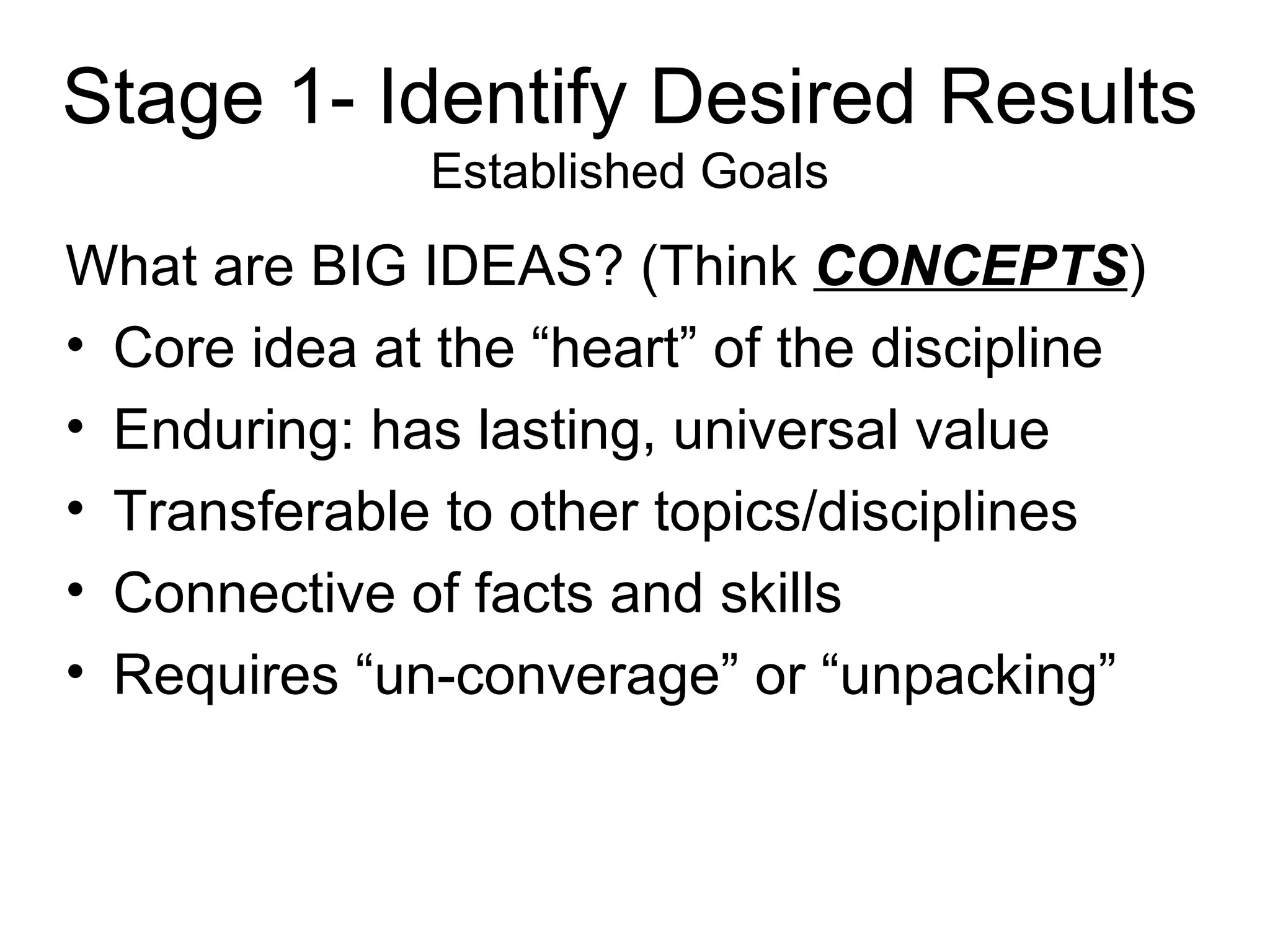 Understanding By Design- The basics | PPT