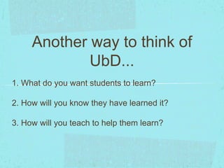 Ubd intro ppt | PPTX