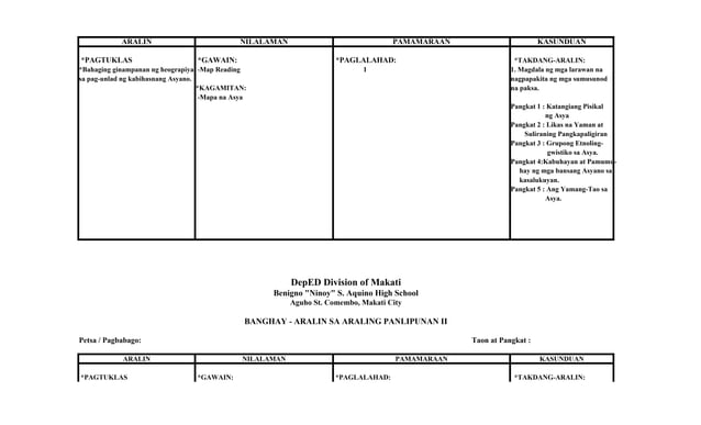 Ubd lesson plan | XLS