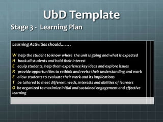 UbD presentation for DS | PPT