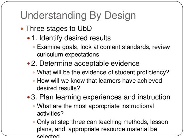 Understanding by Design