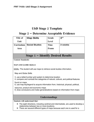 UbD stage 2 | PDF