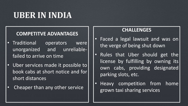 UBER-Current Strategy, Competition Analysis and Global Expansion | PPTX