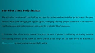 Uber Clone Script_ Your Comprehensive Guide to Understanding Them | PPT