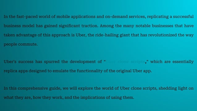 Uber Clone Script_ Your Comprehensive Guide to Understanding Them | PPT