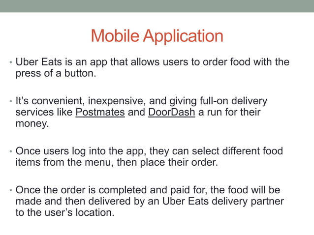 Uber eats ppt | PPTX | Food Industry | Industries