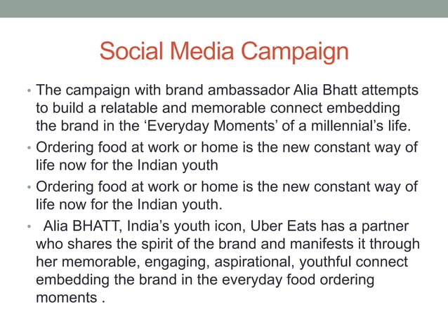 Uber eats ppt | PPTX | Food Industry | Industries