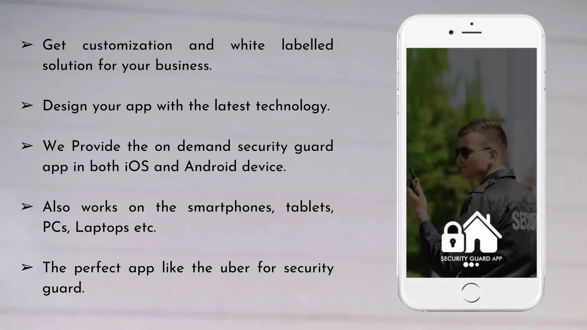 Uber for Security Guards App Clone | PPTX
