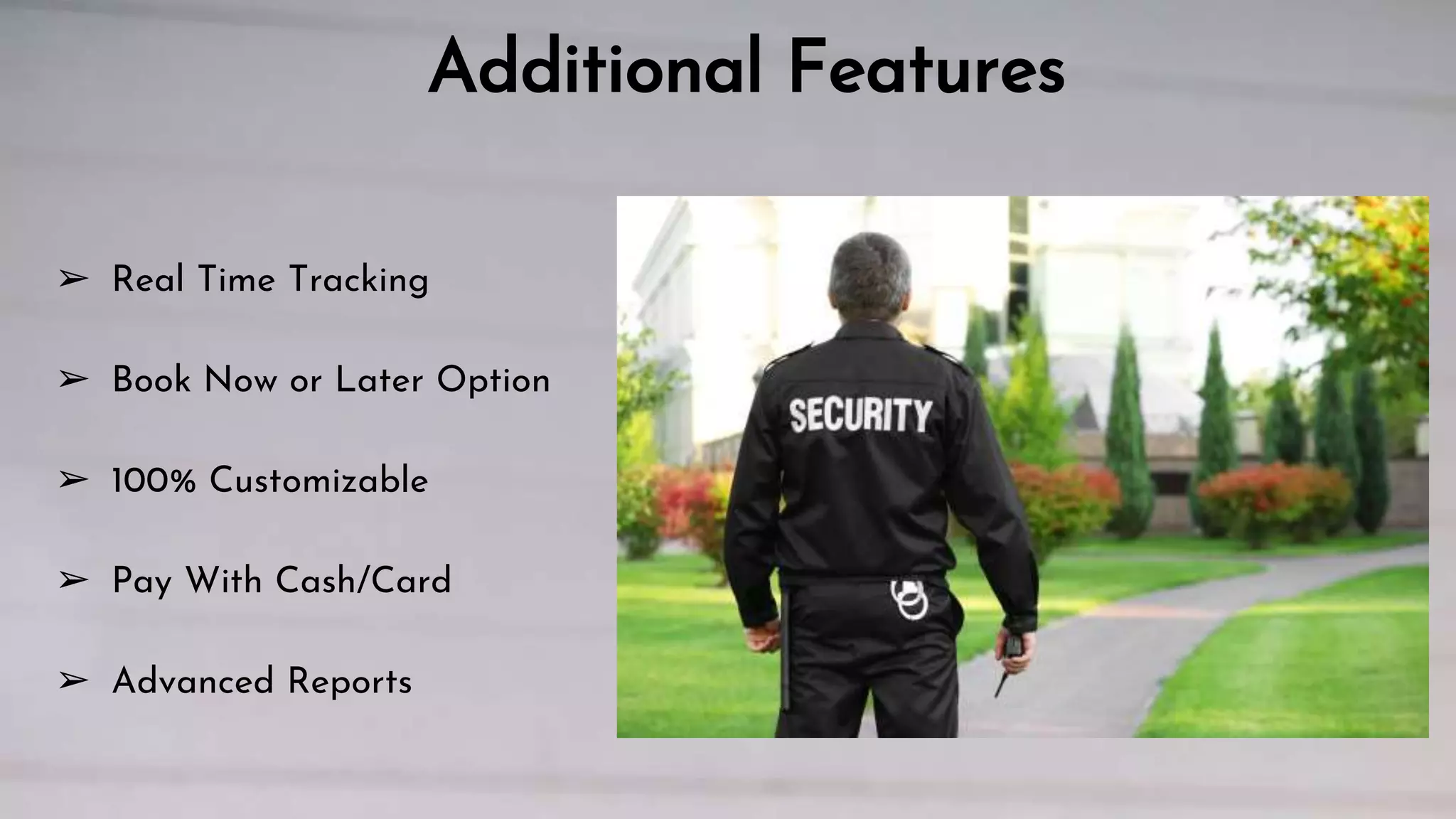 Uber for Security Guards App Clone | PPTX