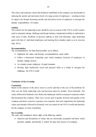 Uber leadership issues | PDF