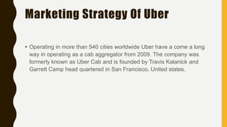 Uber Marketing Strategy in Egypt | PPTX