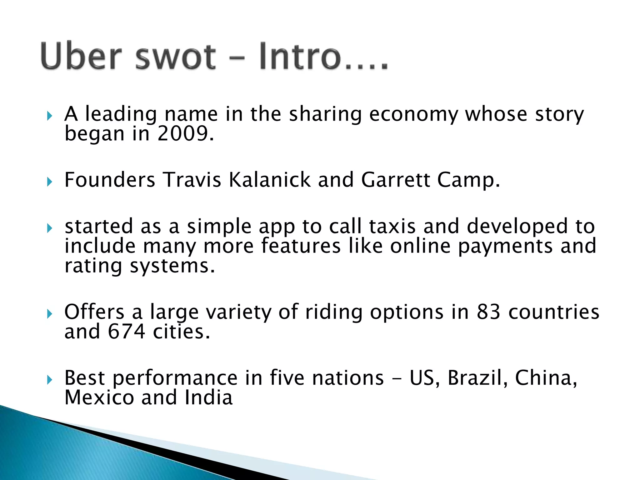 Uber swot analysis 2017 | PPTX
