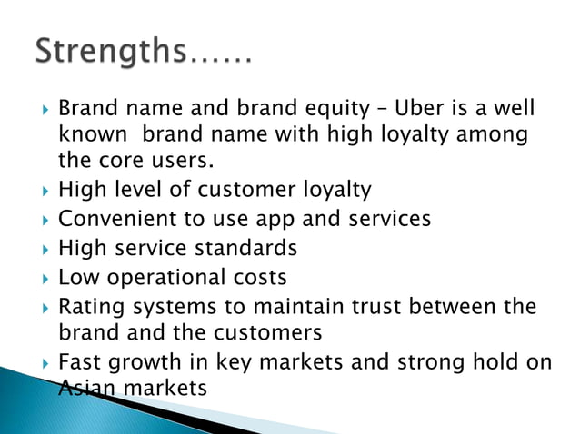 Uber swot analysis 2017 | PPTX