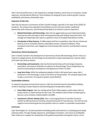 Evaluating Uber Technologies: Key Financial Metrics and Trends | PDF