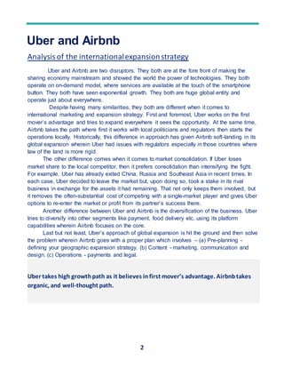 Uber Vs Airbnb - Strategy Analysis | PDF