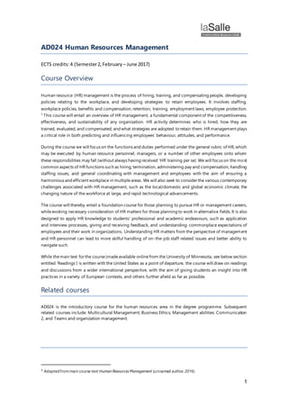 Ubes y1617 ad024 human resources outline final s2 (1) | DOCX | Human ...