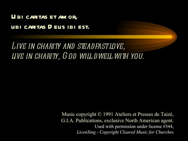Ubi caritas (taize) | PPS