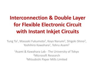 Interconnection and double layer for flexible electronic circuit with ...