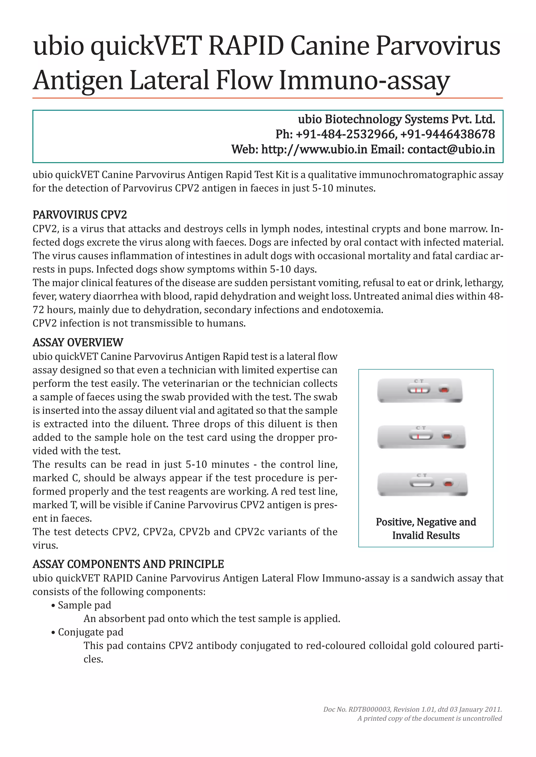 Canine Parvovirus Rapid Test | PDF | Infectious Diseases | Diseases and ...