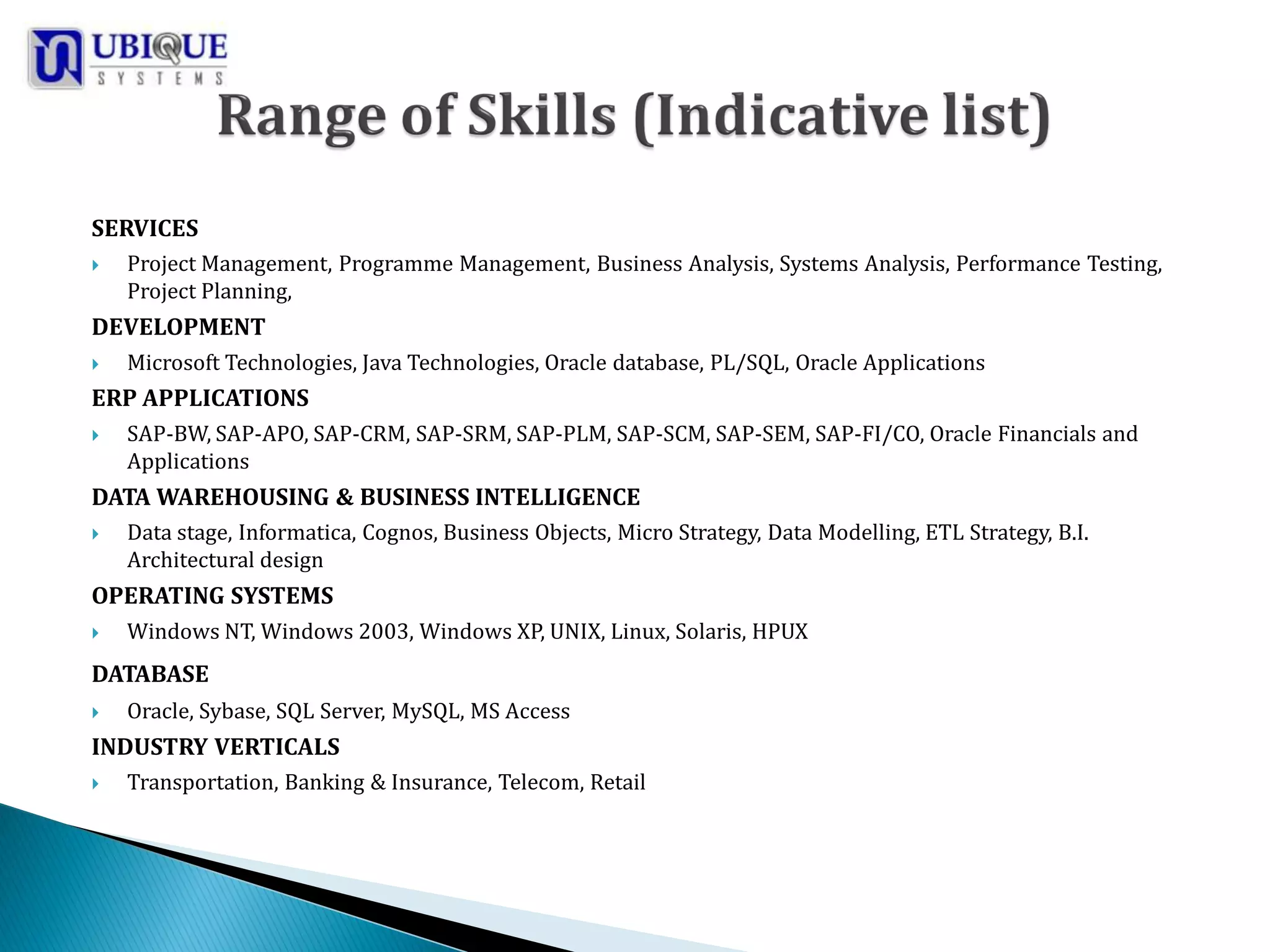 Ubique Systems Profile | PDF