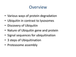 Ubiquitin proteolytic system | PPTX