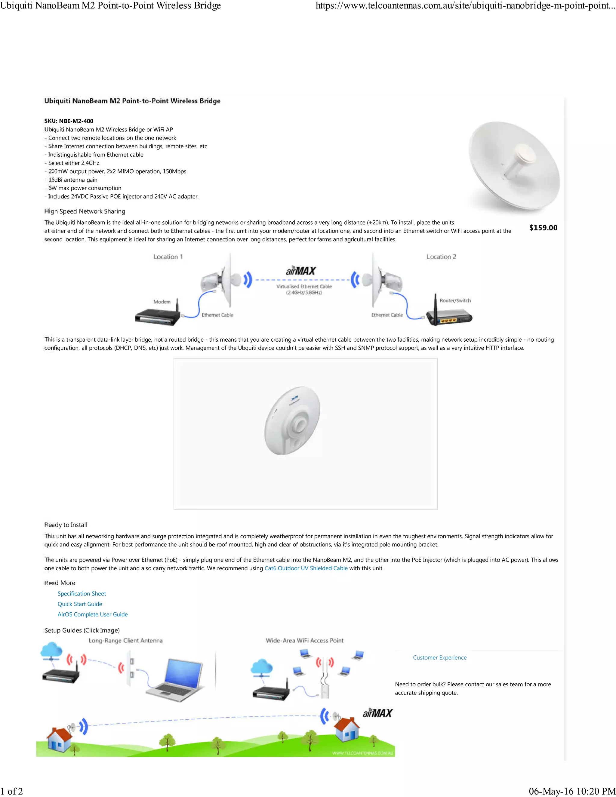 Ubiquiti nano beam m2 point to-point wireless bridge | PDF