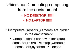 Ubiquitous Computing A Next Generation Perspective | PPT