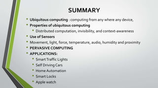 Ubiquitous computing presentation | PPT
