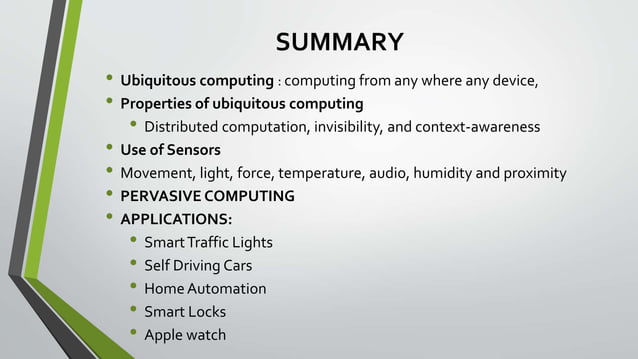 Ubiquitous computing presentation | PPT