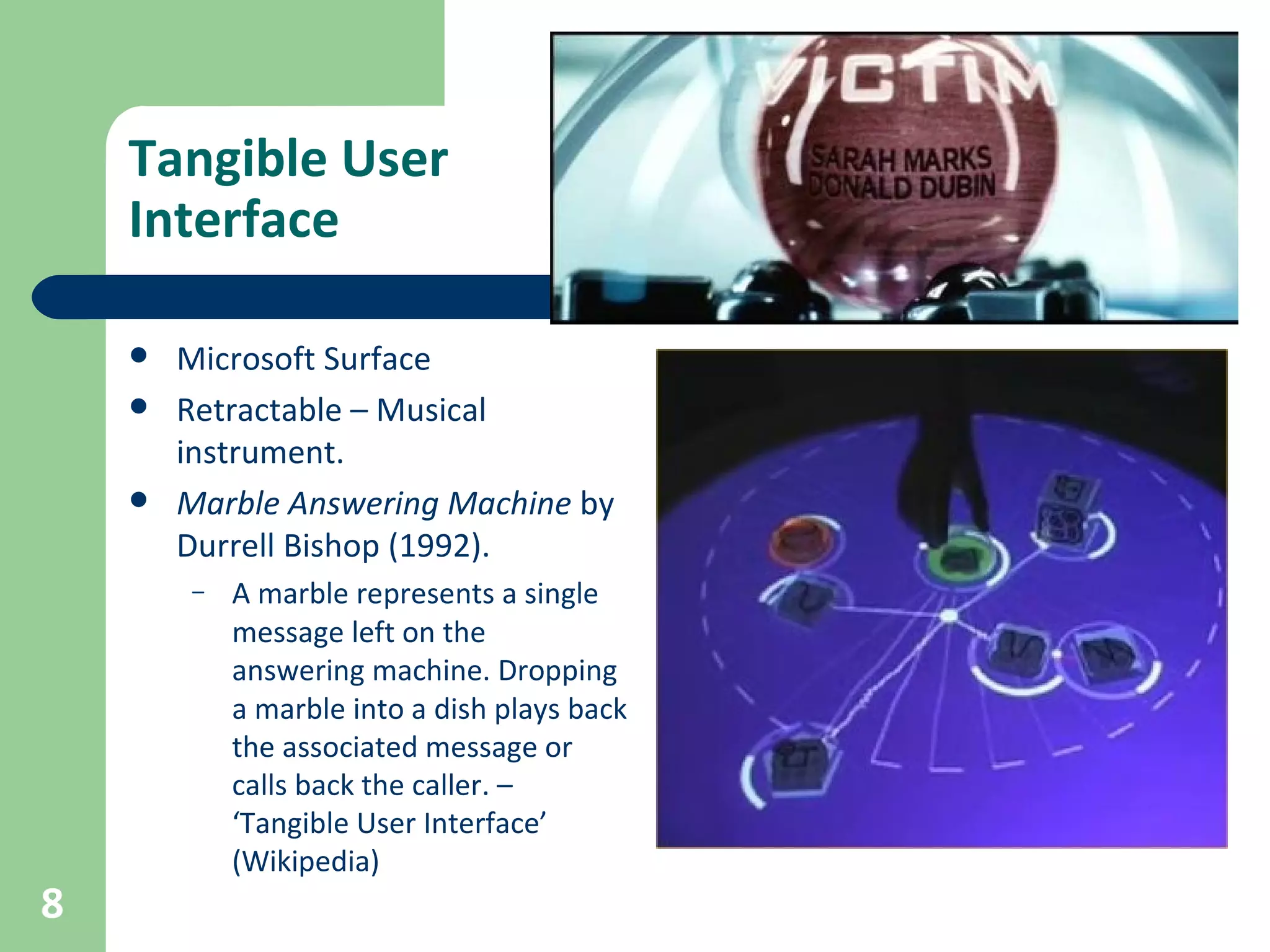 Interfaces, Surface Computing and Ubiquitous Computing | PPT